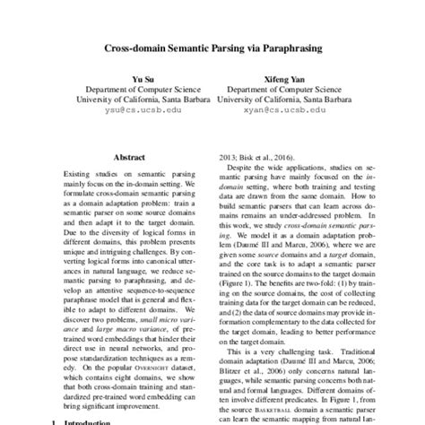 cross domain semantic parsing via paraphrasing acl anthology