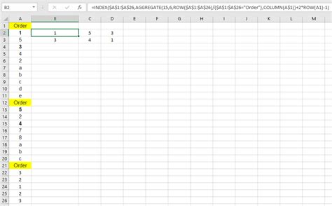 Excel Retrieving Each Row That Appears Under Certain Word Stack