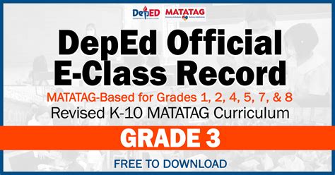 Grade 3 Deped Official E Class Record Free Download Deped Click