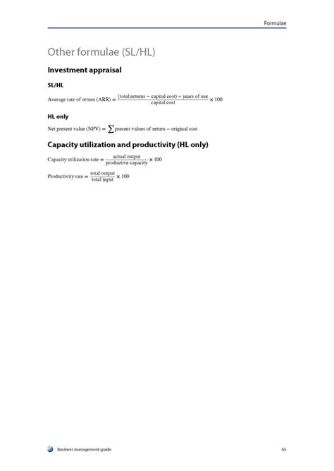 Formula Sheet 2024 Mr Dachpian S MYP Humanities DP Economics DP