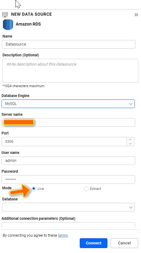 Amazon RDS Cloud BI Connector Bold BI Documentation