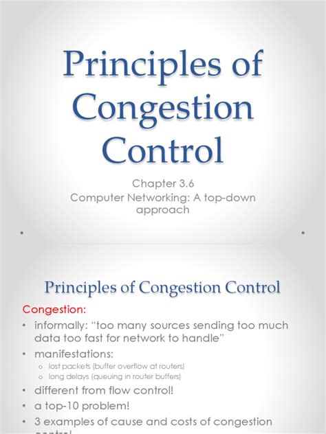 Principles Of Congestion Control Computer Networking A Top Down
