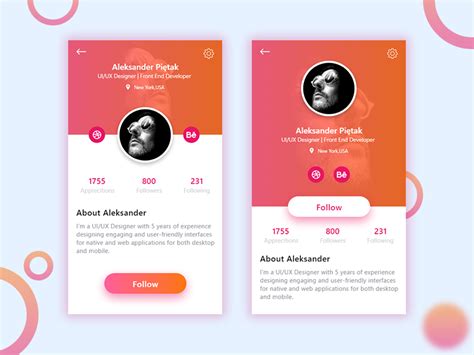 App User Profile Ui Design Dailyui By Abir Mahmood Mobile Ui Design App Ui Design User