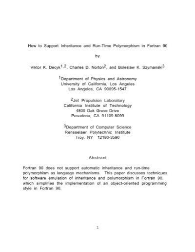 How To Support Inheritance And Run Time Polymorphism In Fortran