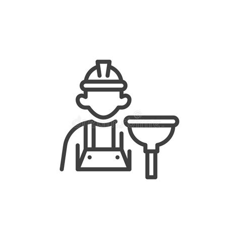 Plumber Avatar Line Icon Stock Vector Illustration Of Perfect 269478393