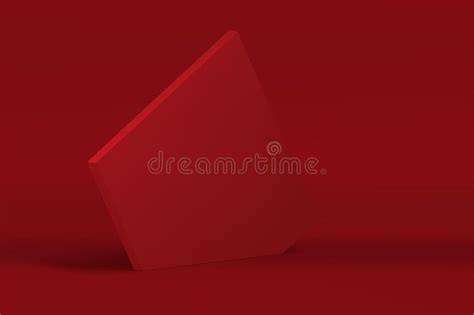 Red 3d Pentagonal Wall Isometric Modern Fashion Display For Product Presentation Realistic