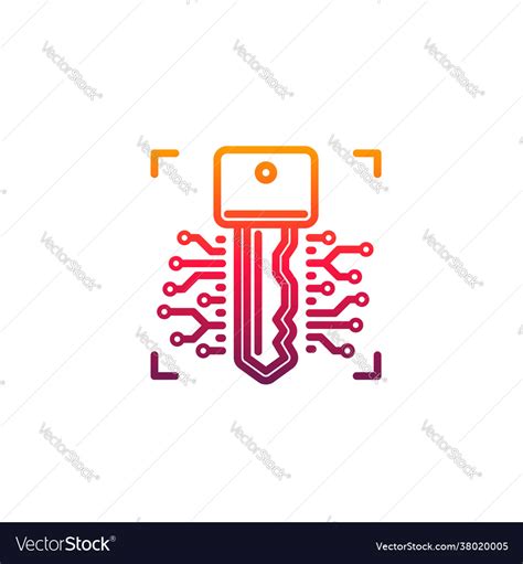 Cyber Security Key Isolated Icon Web Royalty Free Vector