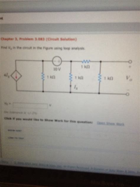 Find Vo In The Circuit In The Figure Using Loop Chegg Com