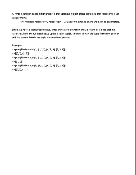 Solved 4 Write A Function Called Findnumber That Takes