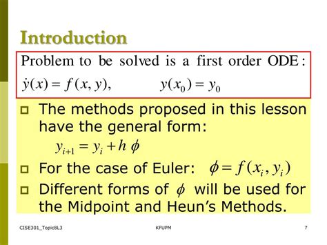 PPT - CISE301 : Numerical Methods Topic 8 Ordinary Differential Equations (ODEs) Lecture 28-36 ...