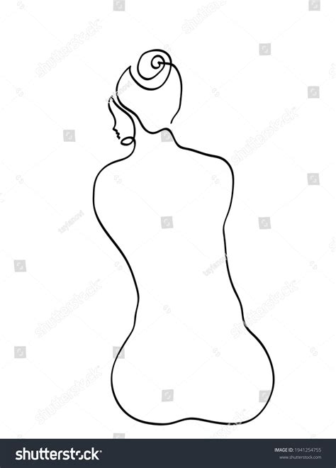 One Line Drawing Naked Woman View Stock Vector Royalty Free Shutterstock