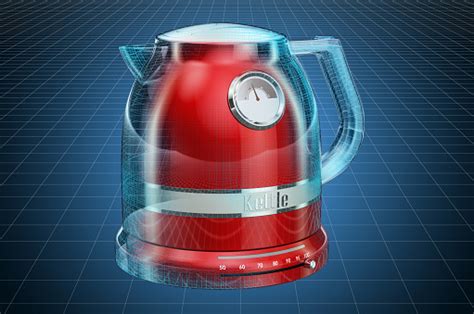 전기 차 주전자 복고풍 디자인의 시각화 3d Cad 모델 3d 렌더링 전기 주전자에 대한 스톡 사진 및 기타 이미지 전기 주전자 청사진 0명 Istock