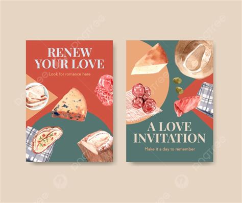 파티 및 회의 수채화 벡터 일러스트 레이 션에 대 한 유럽 피크닉 개념 디자인 초대 카드 템플릿 템플릿 Psd 다운로드 디자인 자료 다운로드