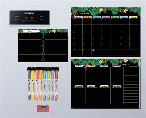 달력이 달력이 있는 주간 일정 마그네틱 화이트 보드 드라이 와이프 냉장고 기록 화이트 보드 부드러운 메시지 보드 다시 쓸 수 있음 Aliexpress