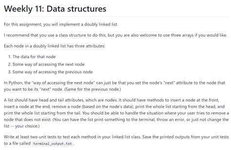 solved for this assignment you will implement a doubly