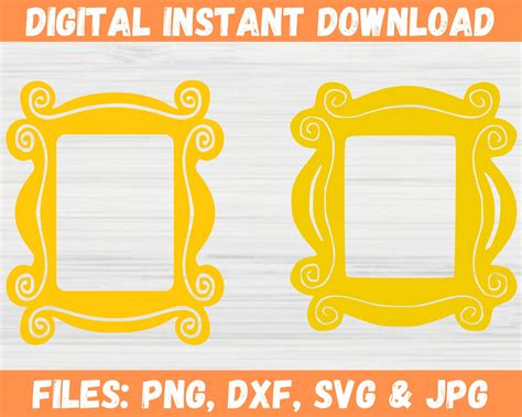 Yellow Picture Frame Svg Friends Peephole Monica Door Cut File For