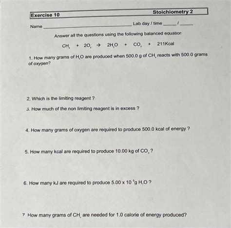 Solved Exercise 10 Lab Day Time Name Answer All The