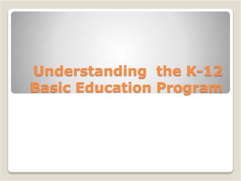 Ppt Understanding The K 12 Basic Education Program Powerpoint Presentation Id 782013