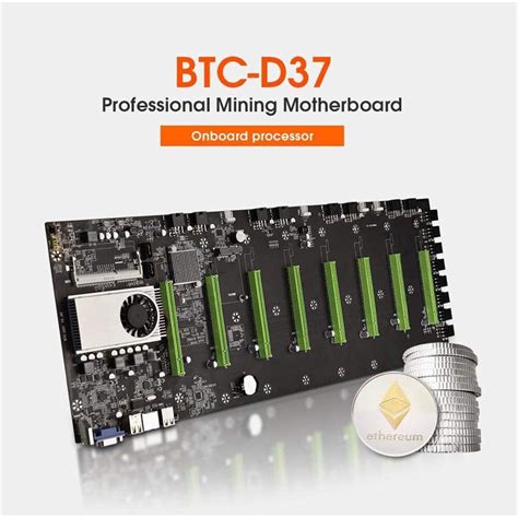 Factory Direct High Quality China Wholesale Btc D37 Mining Motherboard Cpu Set 8 Video Card Slot