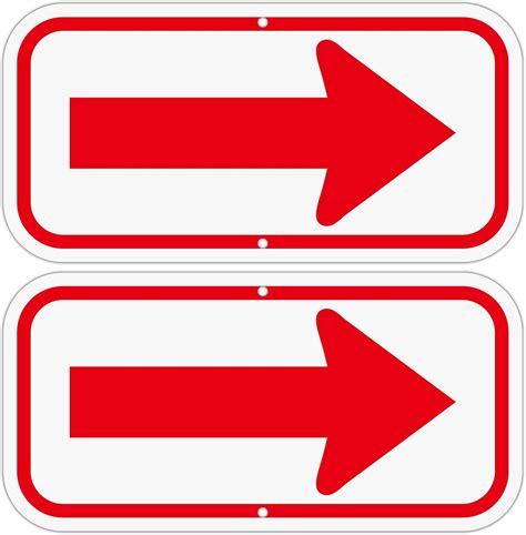 Diesott 2 Pack Red Arrow Signs 12x6 Inches Aluminum Reflective Arrow