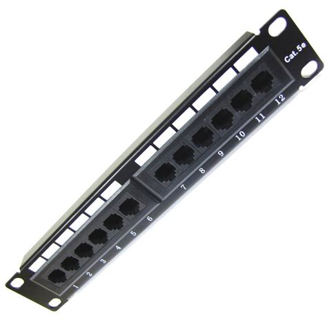Patch Panel 10 For Server Rack Cabinet 12 Port RJ45 Cat 5e UTP 1U Cablematic