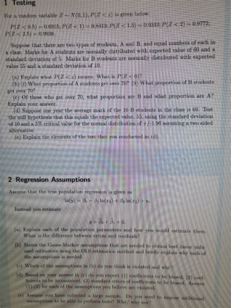 Solved Testing For A Random Variable N P Z