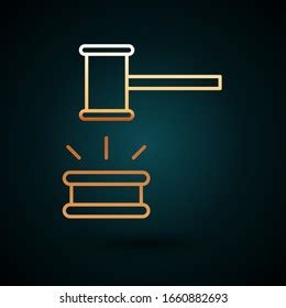 Gold Line Judge Gavel Icon Isolated Stock Vector (Royalty Free) 1660882693 | Shutterstock