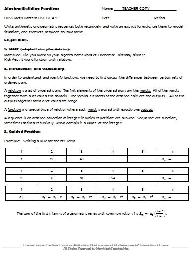 new math teacher resources including math lessons activities games