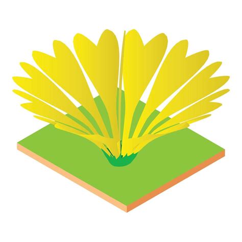 Yellow Flower Icon Isometric Style 15655098 Vector Art At Vecteezy