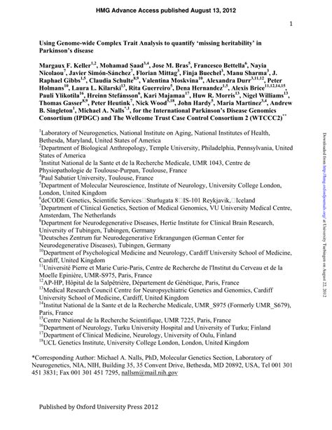 Pdf Using Genome Wide Complex Trait Analysis To Quantify ‘missing