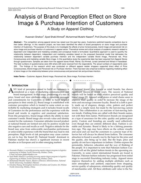 Pdf Analysis Of Brand Perception Effect On Store Image And Purchase Intention Of Customers
