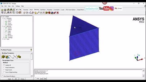 Creating Structured Mesh For A Wedge With The L Grid Method Using Ansys Icem Cfd Youtube
