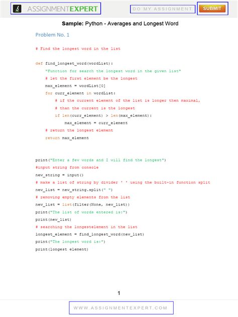 Averages And Longest Word Programming Python 72549 Pdf Computer