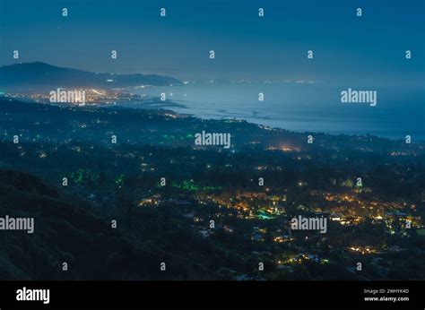 Aerial View Santa Barbara Ventura Carpinteria Goleta Night Full
