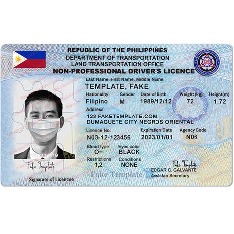 Philippines Drivers License Template Fake Template