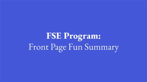 fse program front page fun summary make wordpress test