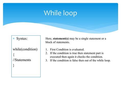 Types Of Loops In C Language Pptx