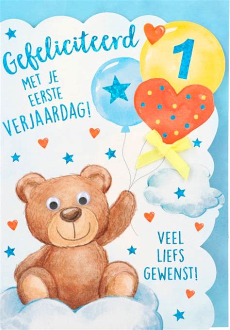 Depesche Kinderkaart Met De Tekst 1 Gefeliciteerd Met Je Eerste Verjaardag