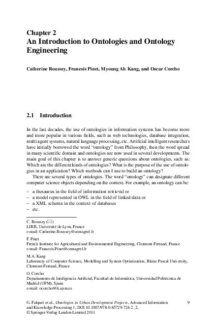 Pdf An Introduction To Ontologies And Ontology Engineering
