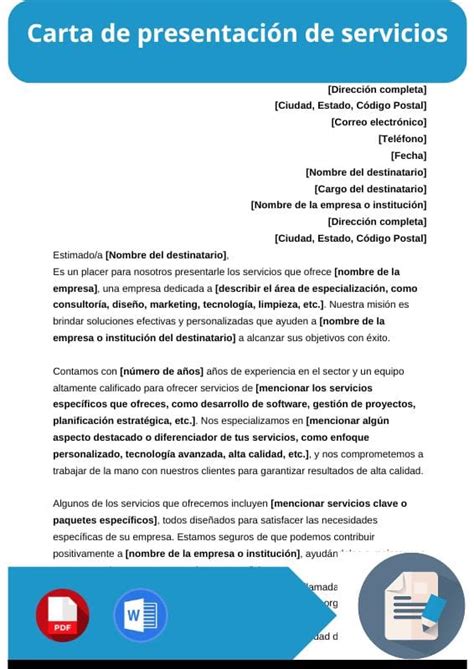 Carta De Presentación De Un Proyecto 【 Word Pdf