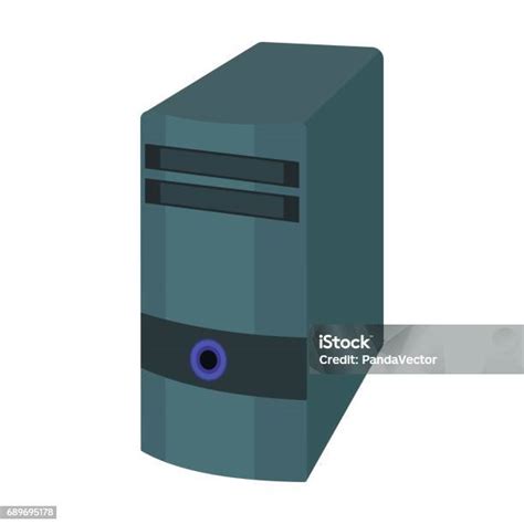 ไอคอนเคสคอมพิวเตอร์ในรูปแบบการ์ตูนที่แยกได้บนพื้นหลังสีขาว อุปกรณ์เสริมคอมพิวเตอร์ส่วน ภาพประกอบ