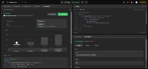 Day 61100 Solving Matrix Diagonal Sum Manoj Palanivelrajan Posted