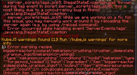 kubejs errors on an atm8 server r allthemods