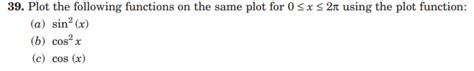 solved 39 plot the following functions on the same plot for