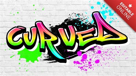 Curved Editable Graffiti Spray Text Effect Generator Curved Editable Graffiti Spray Text Effect Generator