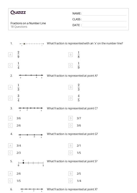 50 Fractions On A Number Line Worksheets For 6th Class On Quizizz Worksheets Library