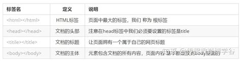 HTML基本结构 知乎