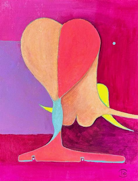 Downward Blonde Abstract Objective Acrylic Paintingeroticcensored