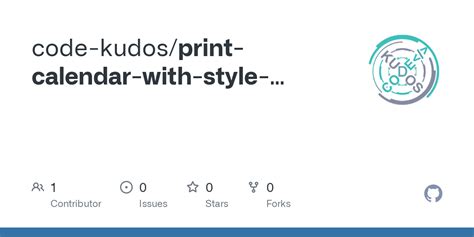 GitHub Code Kudos Print Calendar With Style Using Python