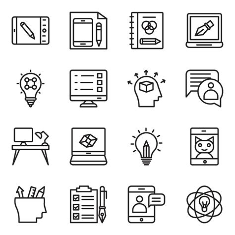 Design Thinking Line Vector Icons 36232884 Vector Art At Vecteezy